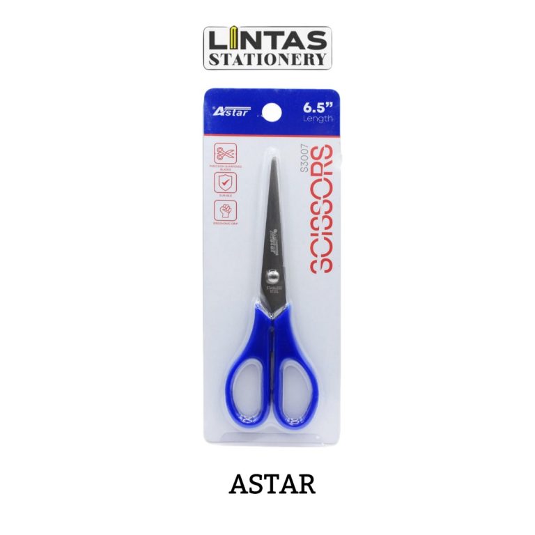 ASTAR STAINLESS STEEL SCISSORS 6.5″ – Lintas Stationery