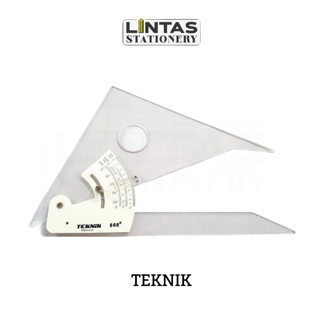 TEKNIK 648 ADJUSTABLE SET SQUARE 30CM – Lintas Stationery