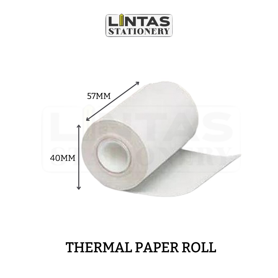 THERMAL ROLL CORELESS 57X40MM – Lintas Stationery