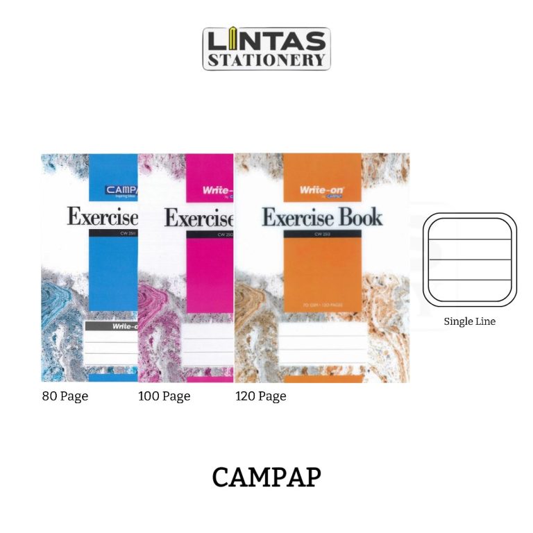 CAMPAP PP COVER EXERCISE BOOK F5 80P/100P/120P – Lintas Stationery
