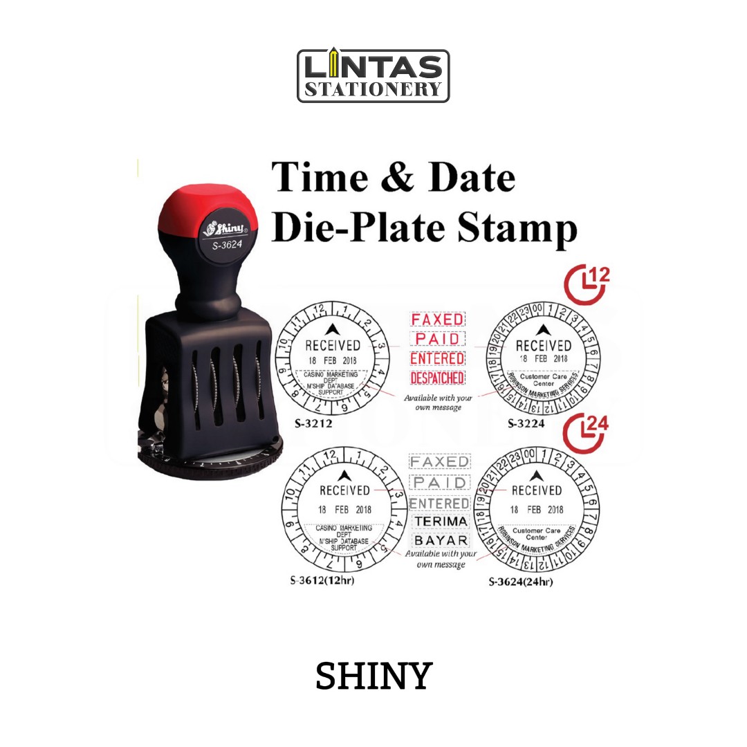 SHINY TIME & DATE STAMP 12 / 24 HRS – Lintas Stationery