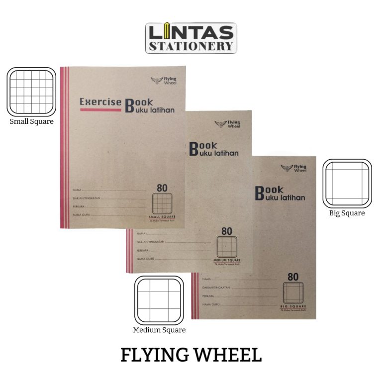 FLYING WHEEL SQUARE EXERCISE BOOK 80 PAGES – Lintas Stationery