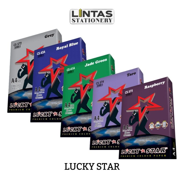 LUCKY STAR COLOUR PAPER 80G 450’S – Lintas Stationery
