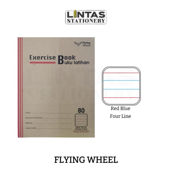 FLYING WHEEL EXERCISE BOOK 4 LINE 80 PAGES – Lintas Stationery